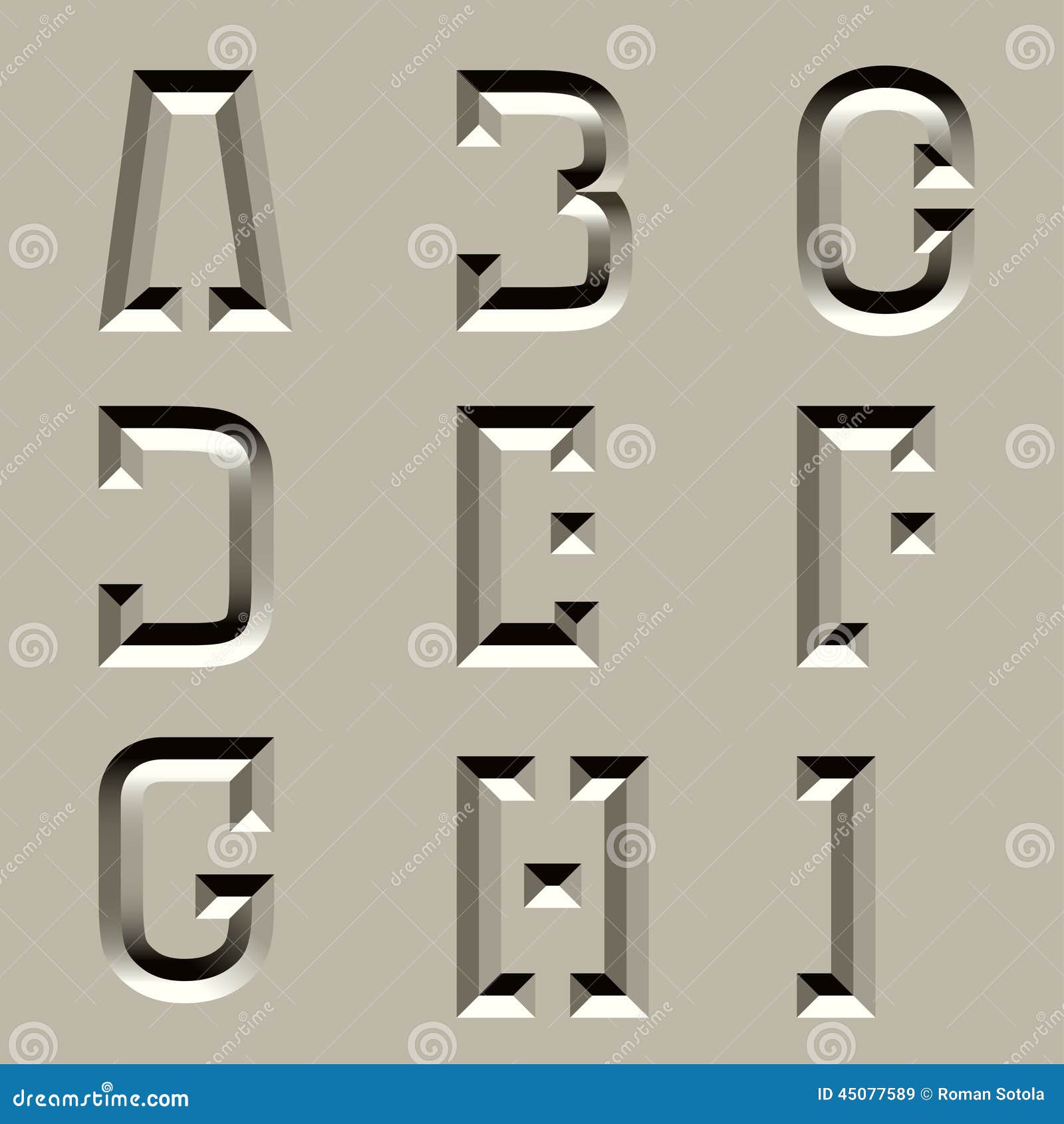 Stone Carved Alphabet Font - Part 1 Stock Vector - Illustration of ...