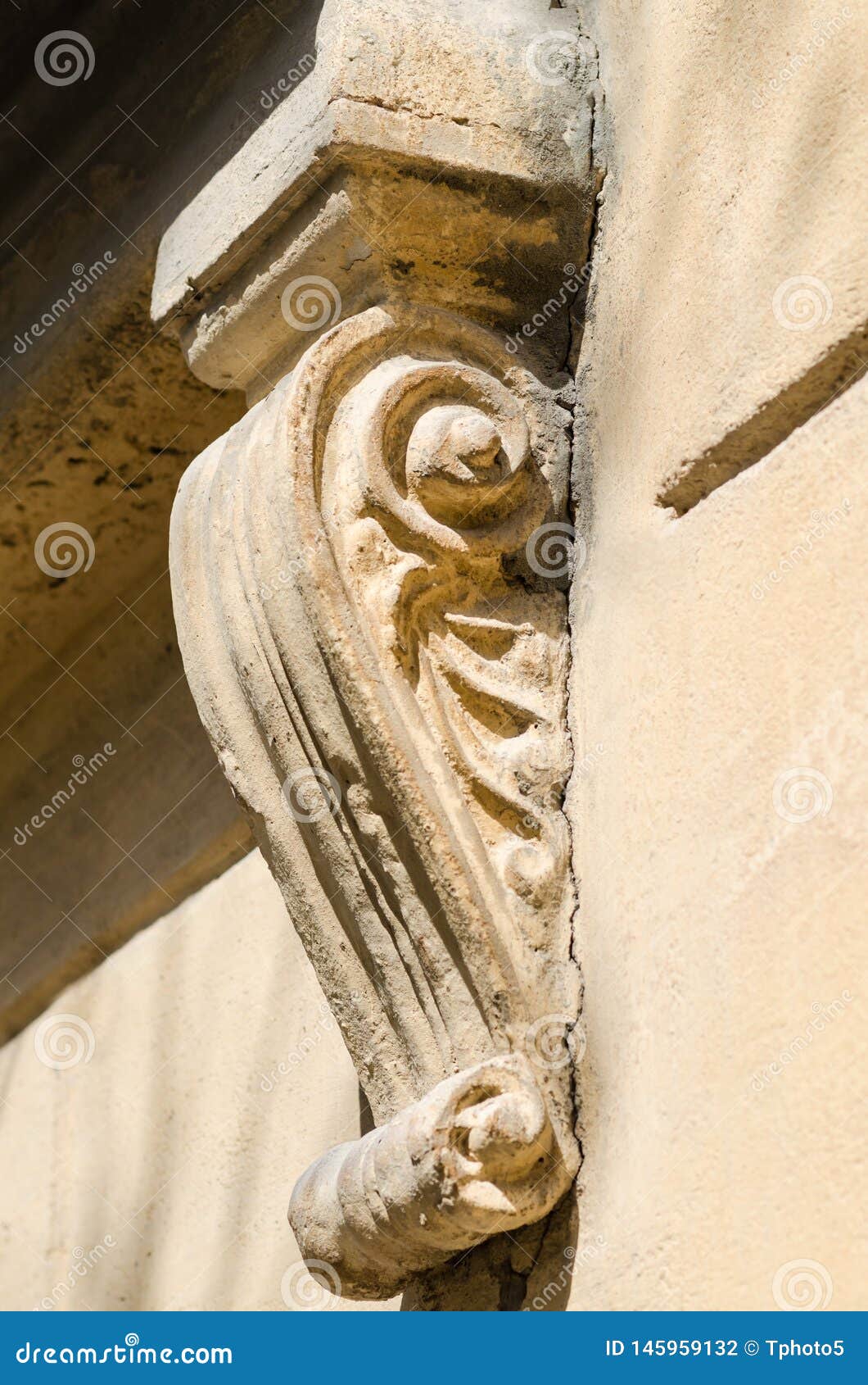 Stone Carved Corbel Under the Window of an Old Building Stock Photo ...