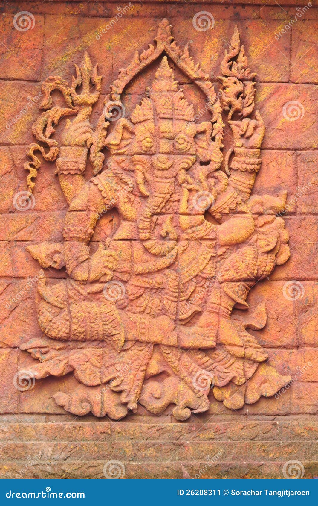 A Stone Carved Sculpture Statue of an Indian God. Stock Image - Image ...