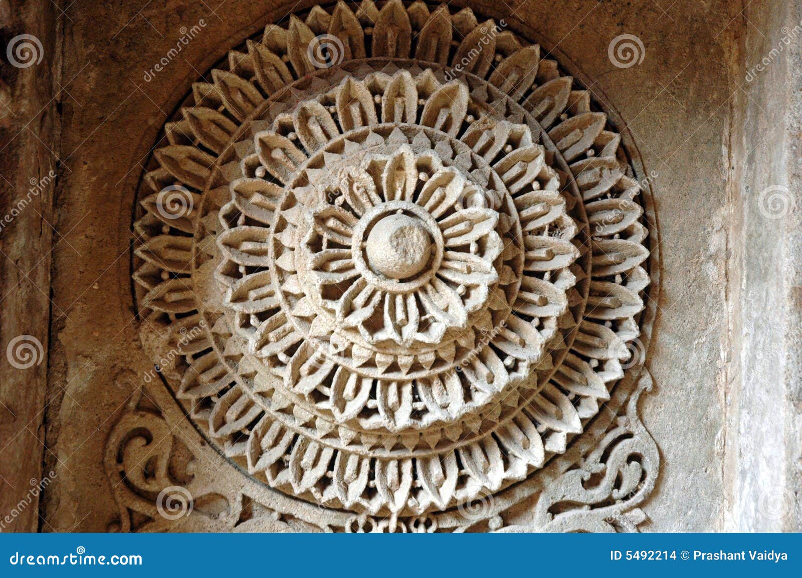 Stone Carving at Adalaj Step Well Stock Photo - Image of india ...