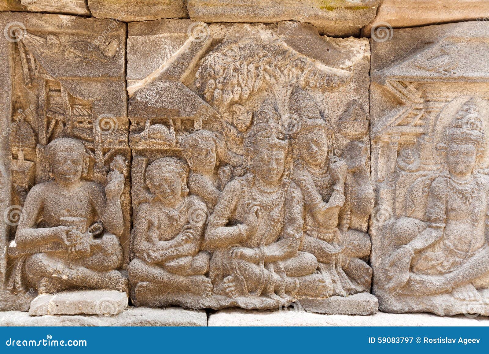 Stone Carving of Prambanan Hindu Temple, Yogyakarta, Java Stock Image ...