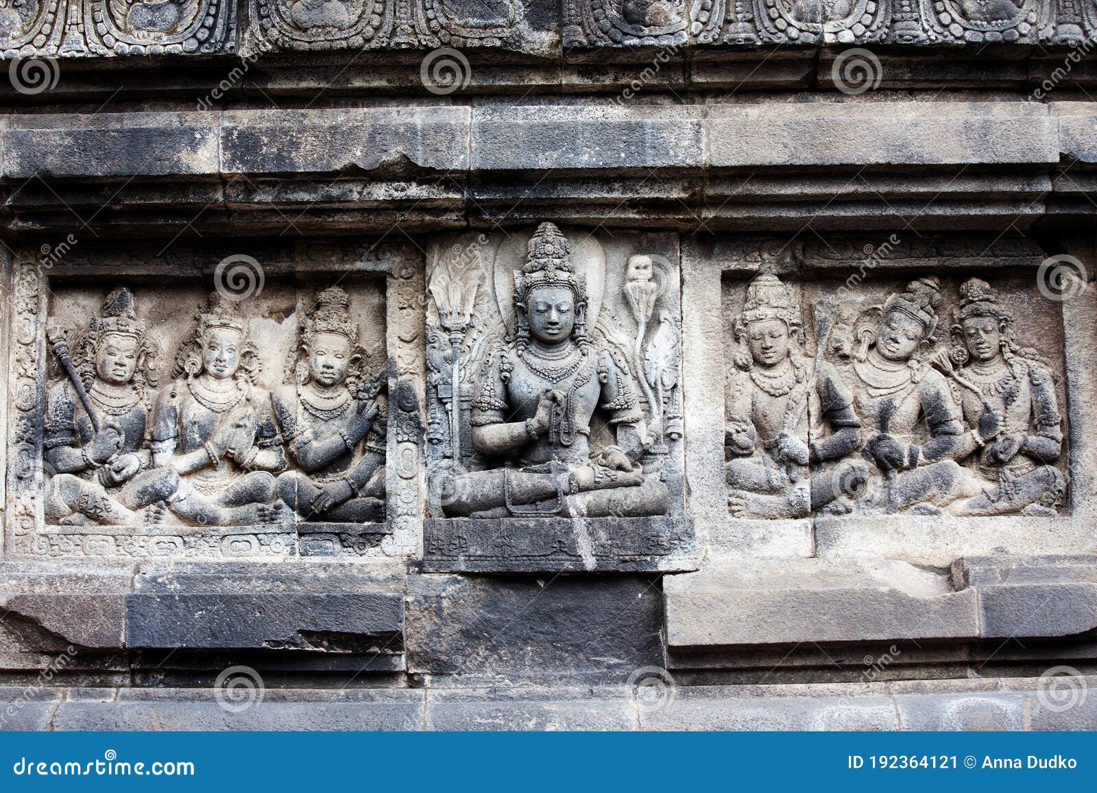 Stone Carving in Prambanan Temple, Java, Indonesia Stock Image - Image ...