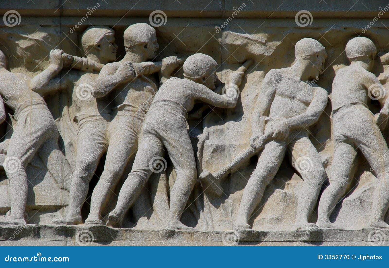 Stone Carvings of Men Working Hard Stock Photo - Image of strength ...