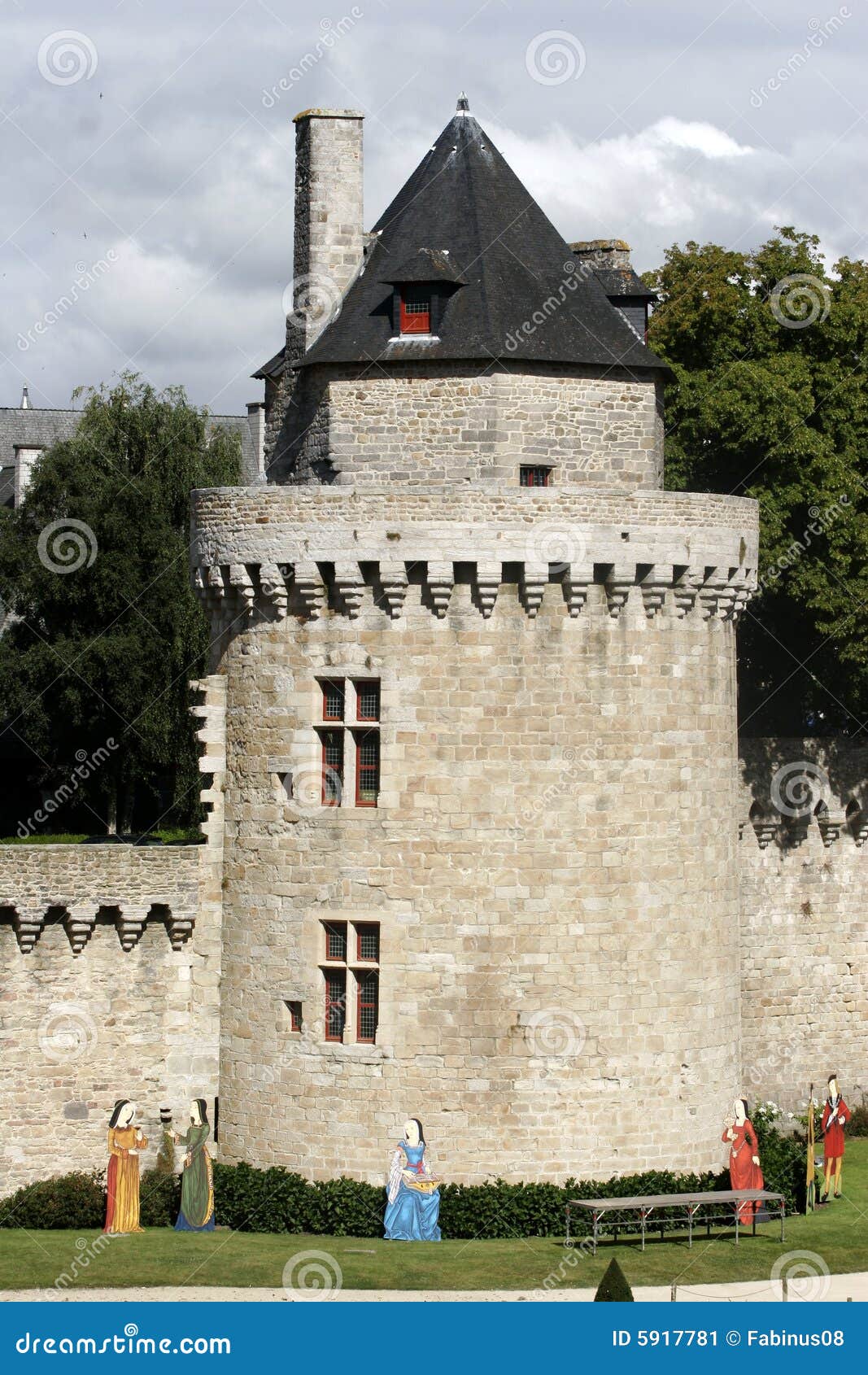 Stone castle stock image. Image of wall, trees, chimney - 5917781