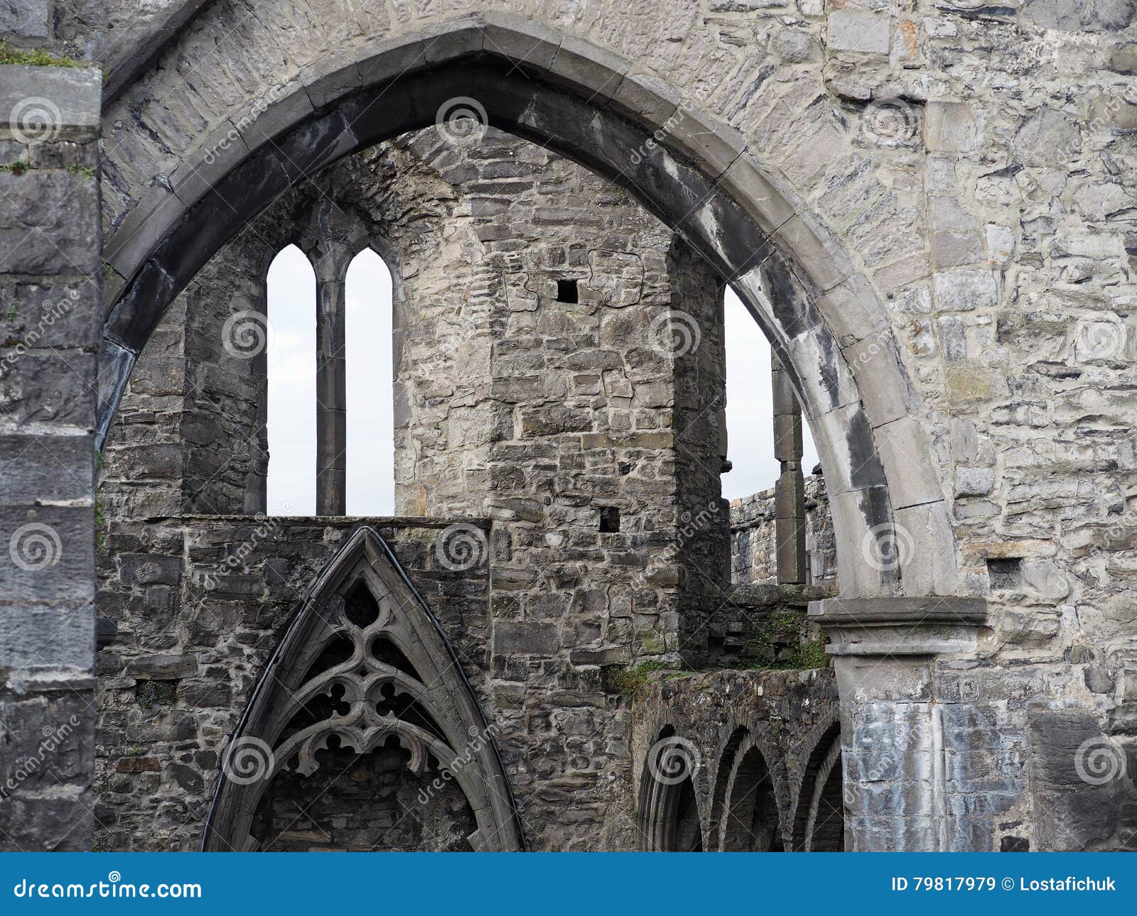 Stone Castle with Arches in Ireland Stock Image - Image of home, arches ...