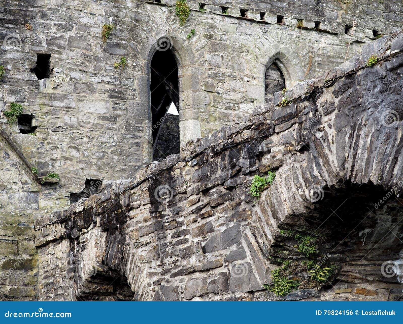 Stone Castle with Arches in Ireland Stock Photo - Image of stone, ruins ...