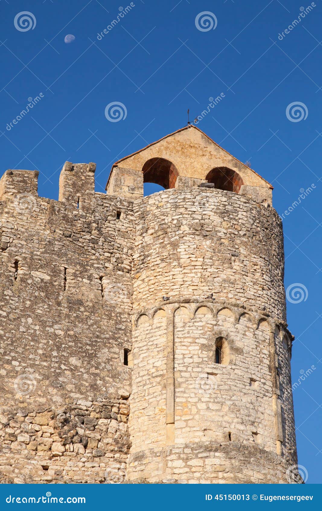 Stone Castle on the Rock in Calafell Town, Spain Stock Image - Image of ...