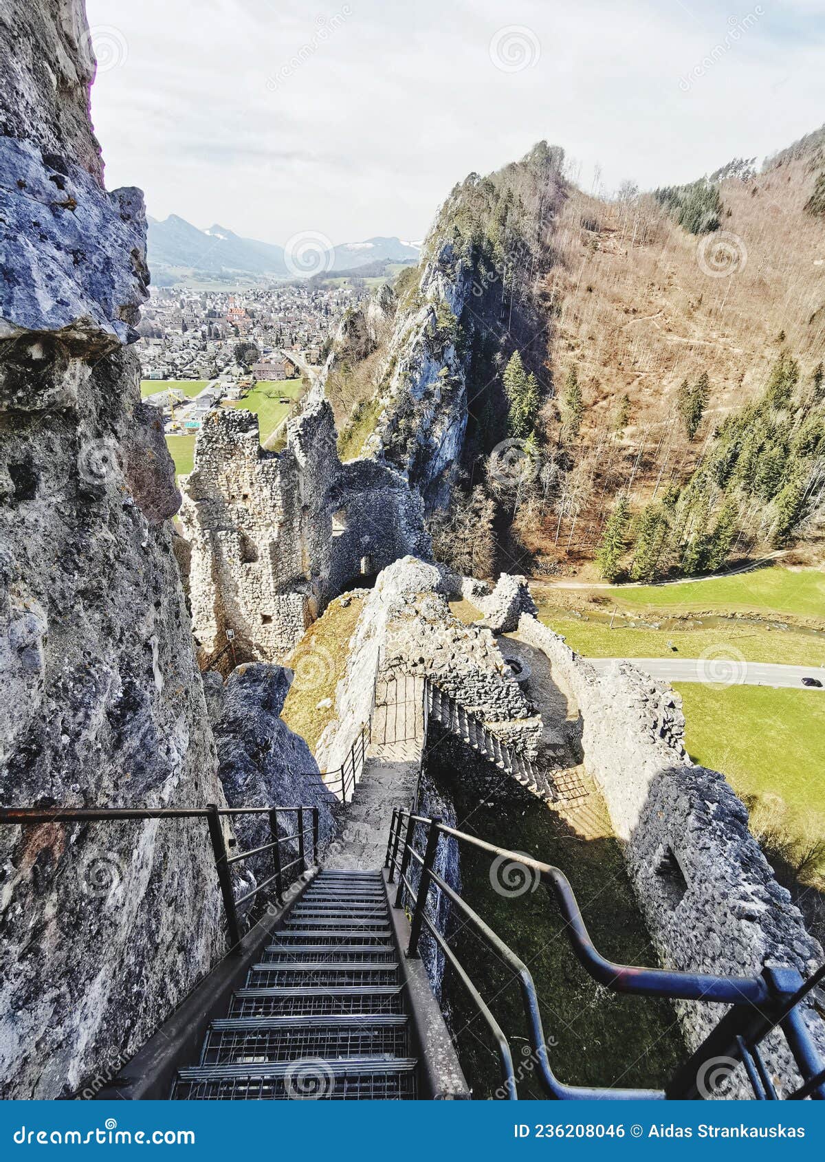 Stone Castle Ruins in the Mountains Stock Photo - Image of ruins ...