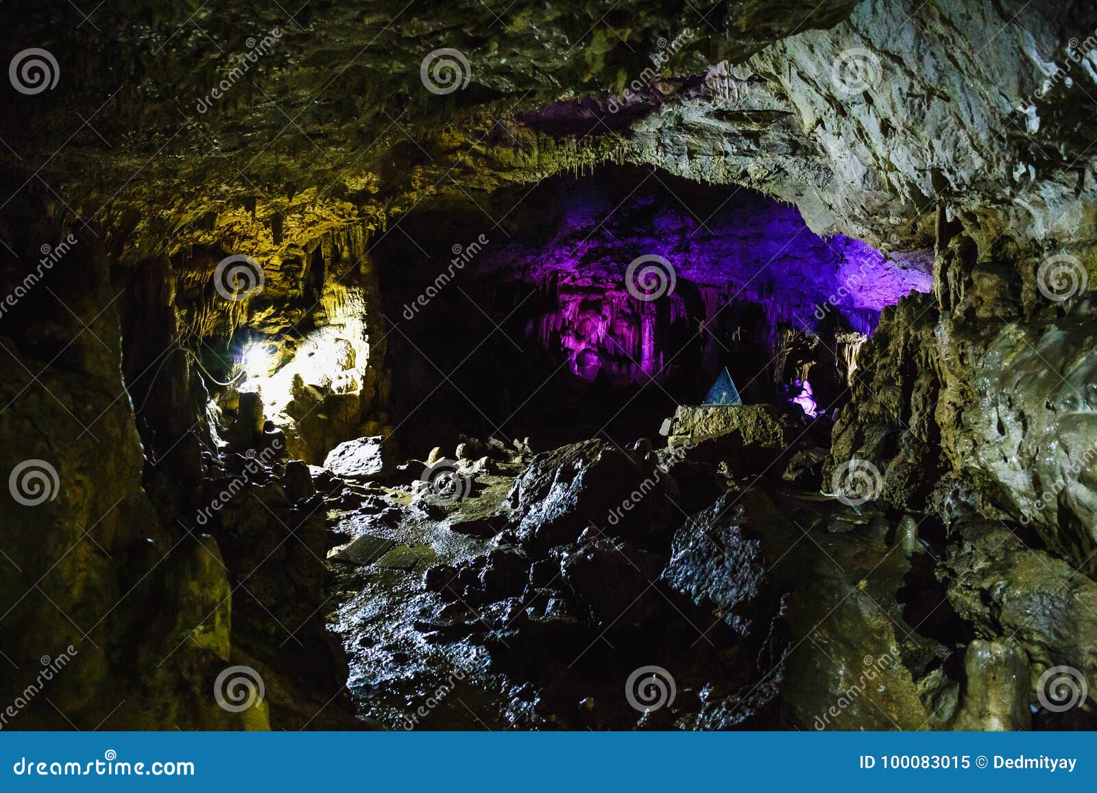 Stone Cave Inside Underground Stock Image - Image of limestone ...