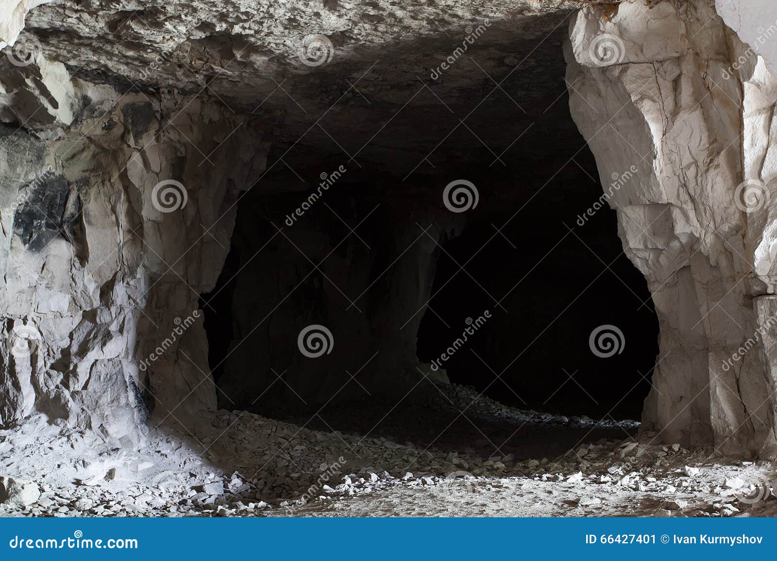 Stone Cave Inside. View Near the Entrance Stock Image - Image of ...