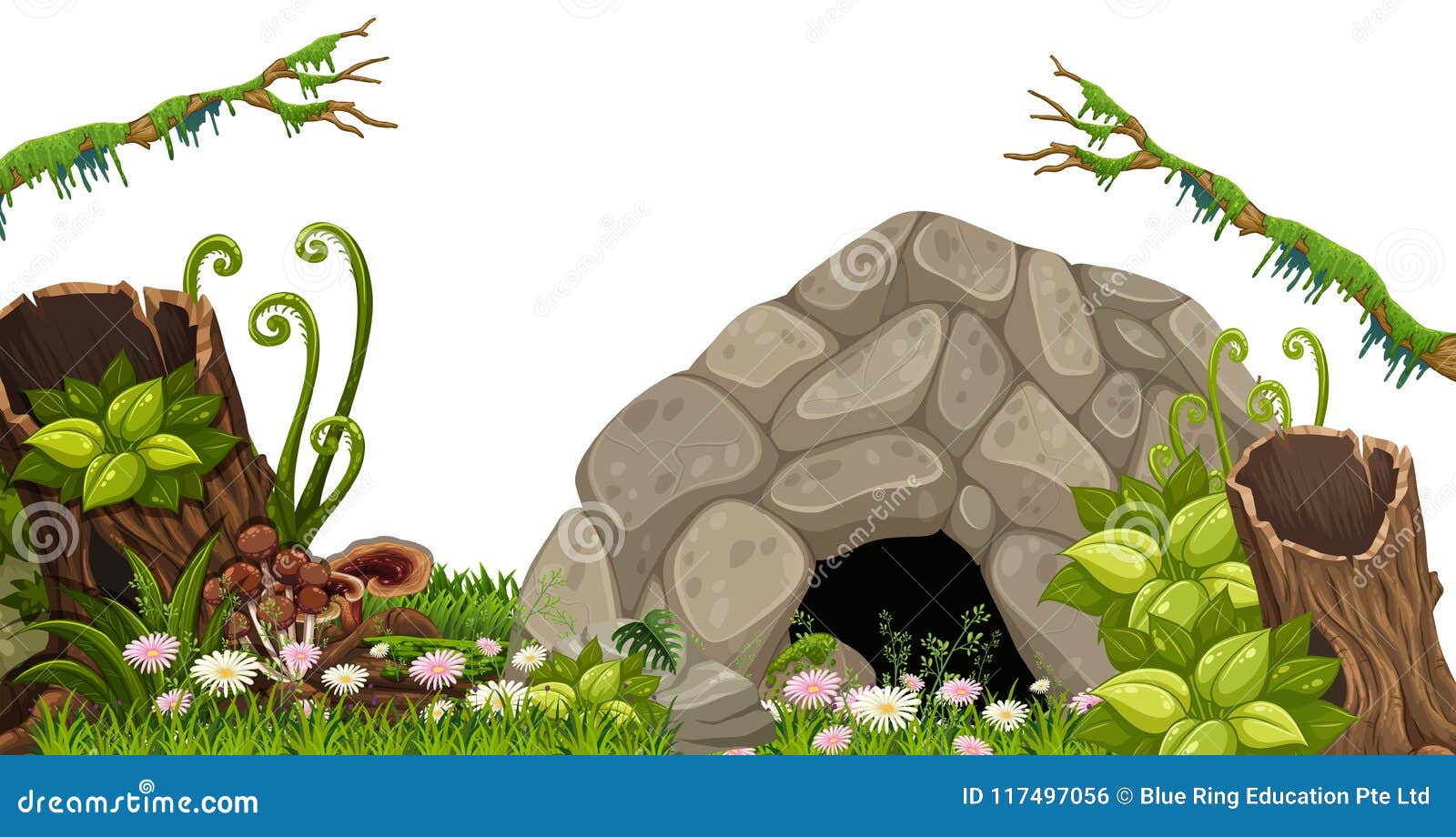A Stone Cave in Nature stock vector. Illustration of natural - 117497056