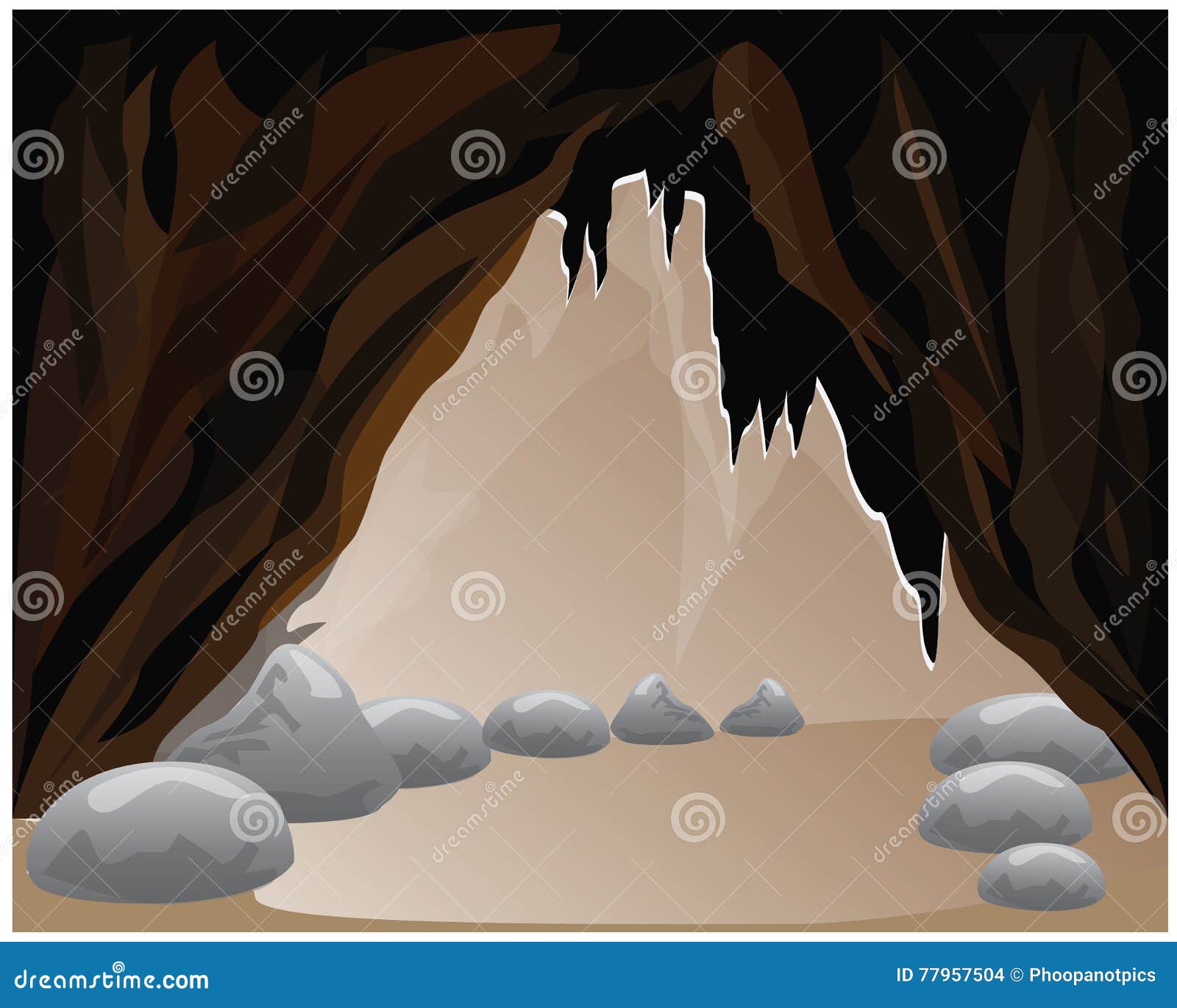 Stone cave stock vector. Illustration of place, secret - 77957504