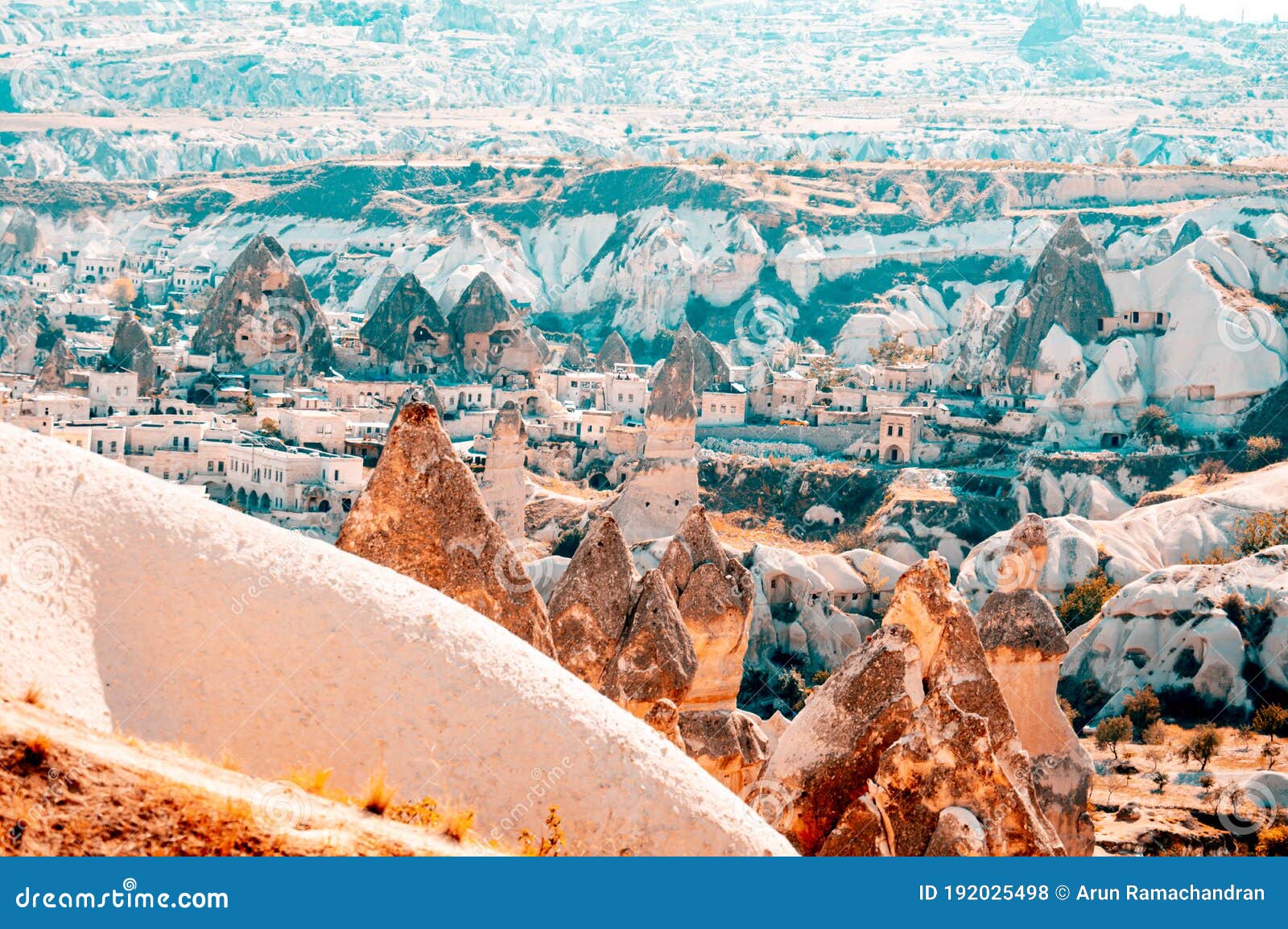 Stone Caves in Cappadocia , Turkey Stock Photo - Image of famous ...
