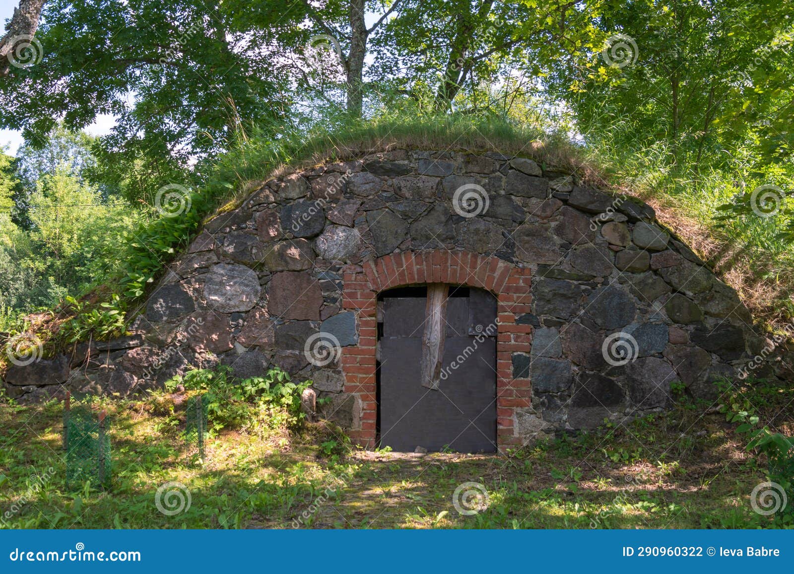 The Stone Cellar Building with Its Doors Closed Stock Photo - Image of ...