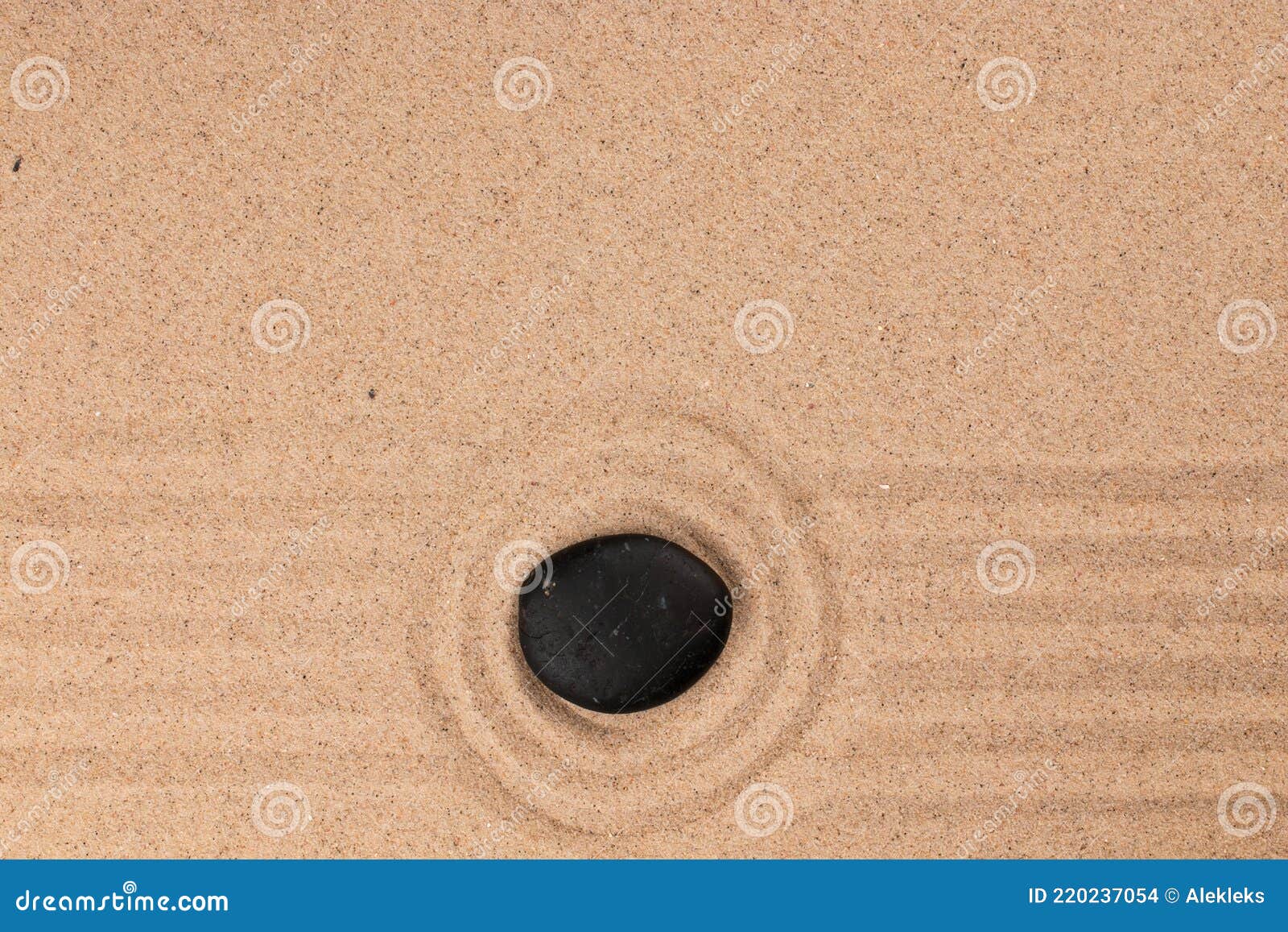 Stone in the Center of the Sand Circles. Circle Made of Sand with Rock ...