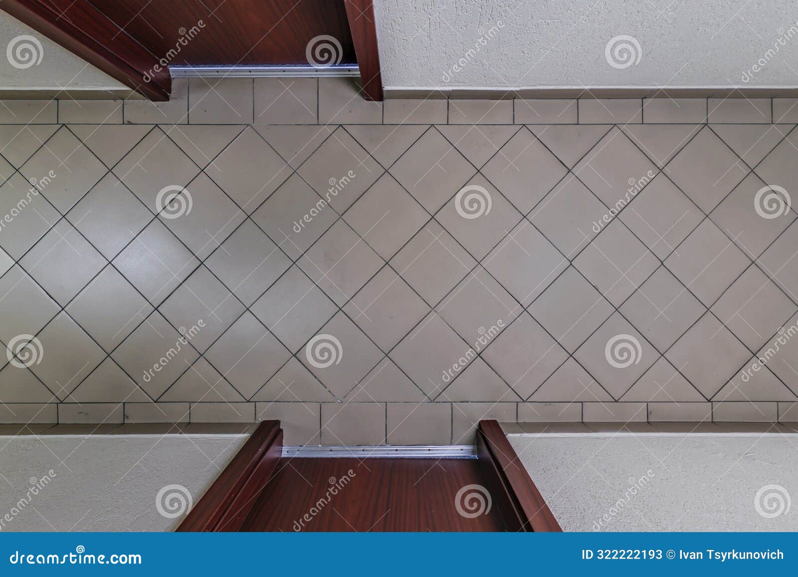 Stone and Ceramic Floor Tiles Texture in Corridor, View from Above ...