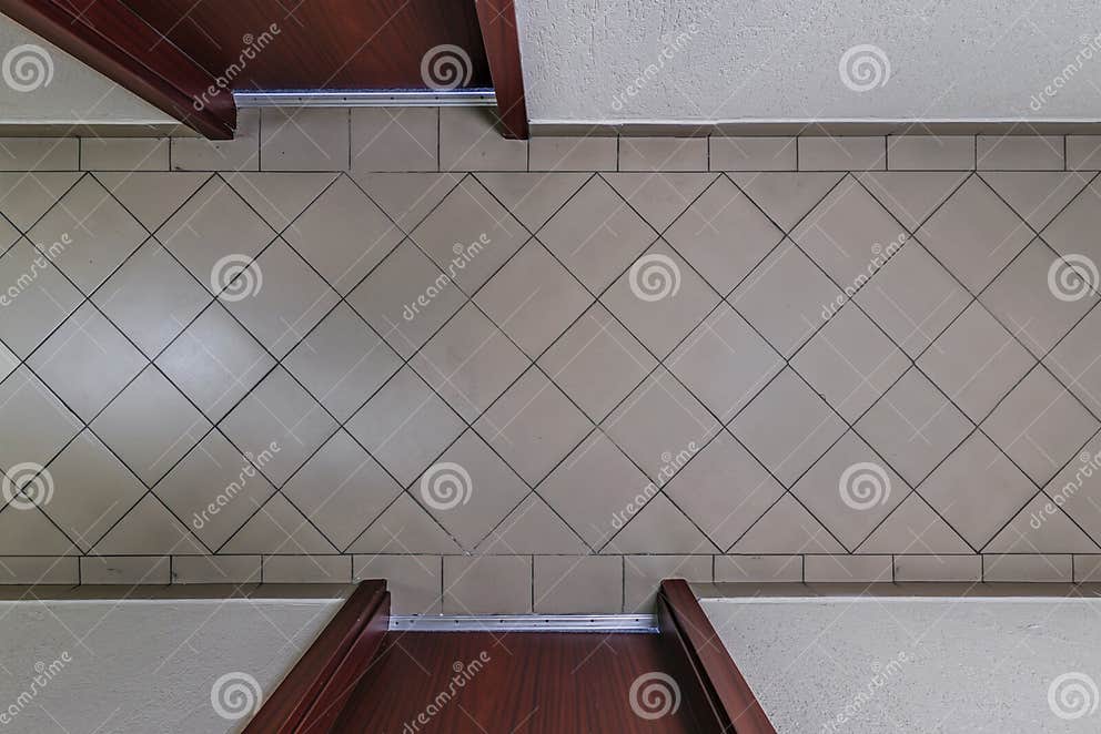 Stone and Ceramic Floor Tiles Texture in Corridor, View from Above ...