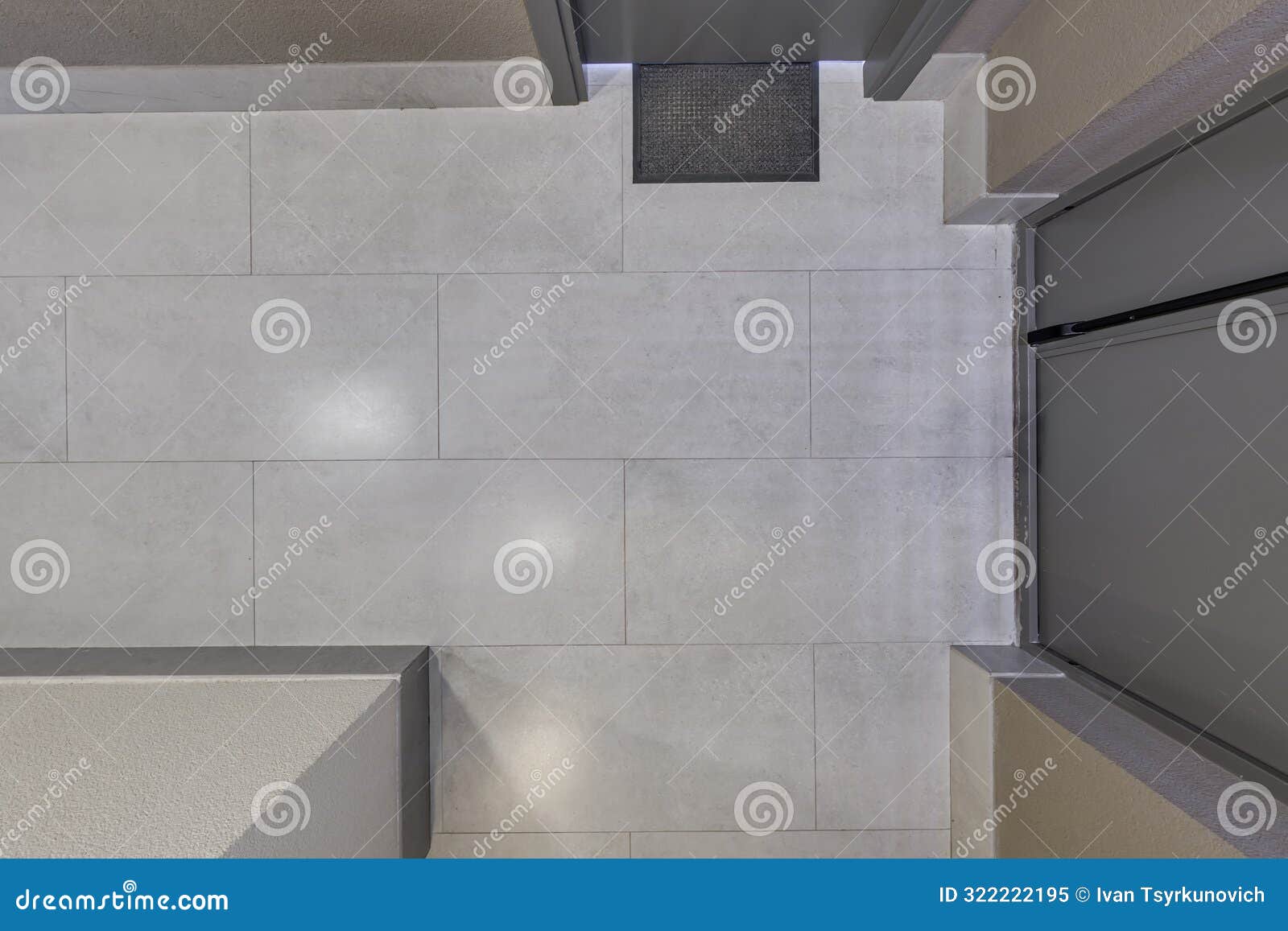Stone and Ceramic Floor Tiles Texture in Corridor, View from Above ...
