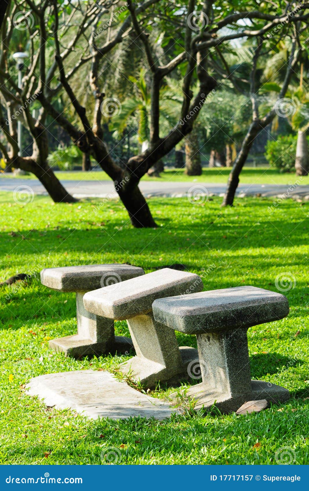Stone Chairs Standing on the Garden Stock Image - Image of cottage ...