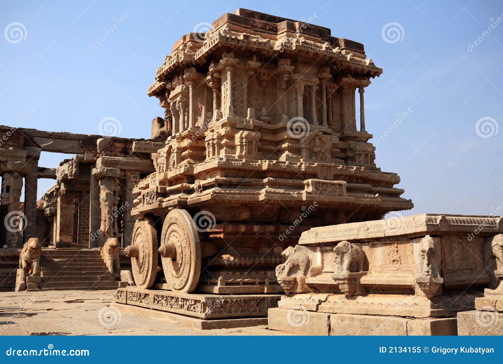 Stone chariot of Hampi stock image. Image of ruins, heritage - 2134155