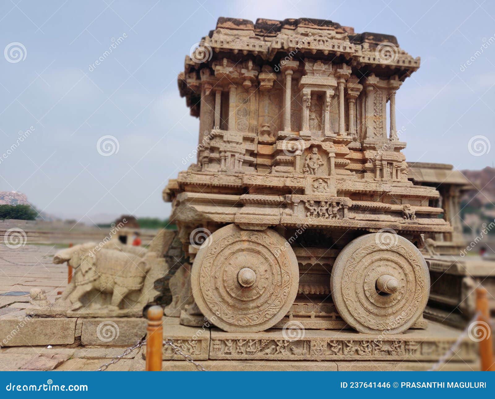 Stone chariot , Hampi stock photo. Image of tower, landmark - 237641446