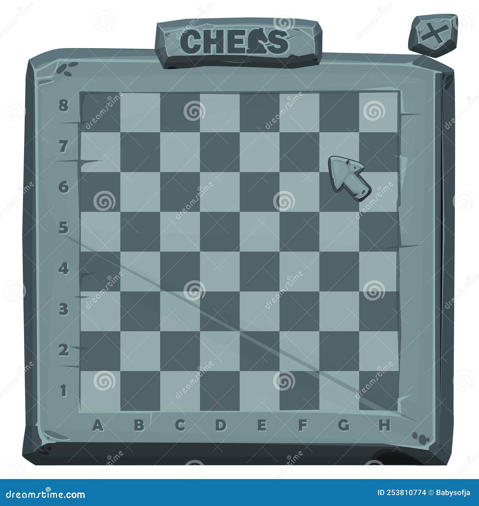 Stone Chessboard for 2D Game. Vector Chess Board Stock Vector ...