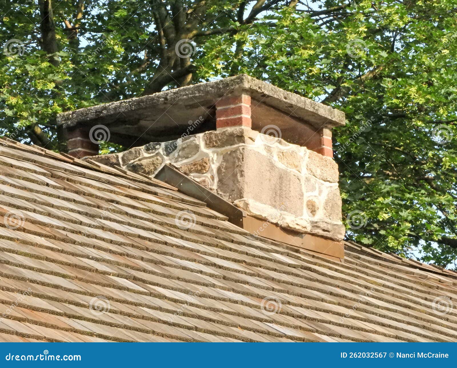Stone Chimney on Historic Poole Forge Cottage Narvon PA Stock Image ...