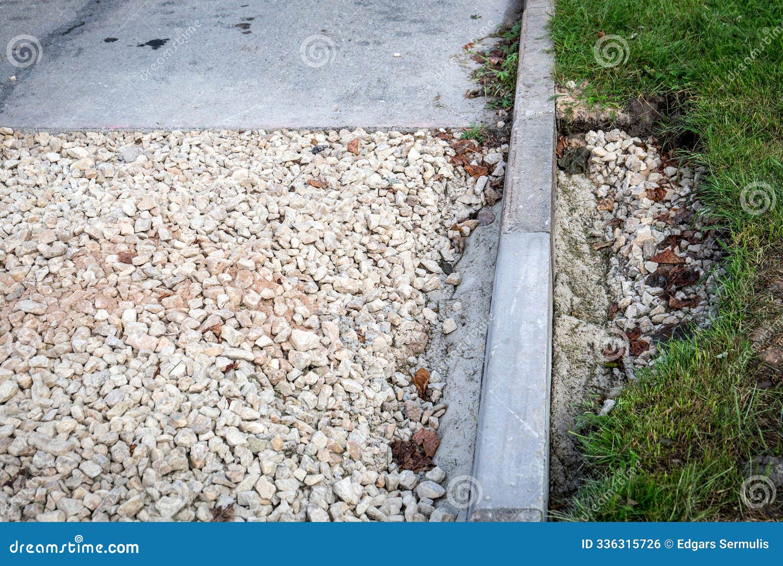 Stone Chips on the Pavement, Road Construction Stage Stock Photo ...