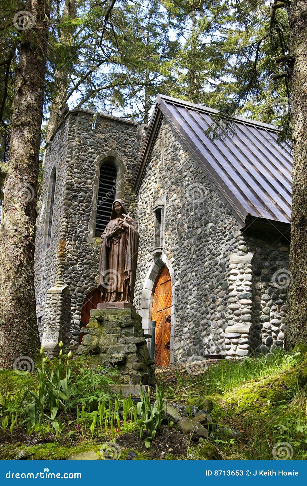 Stone church in the forest stock image. Image of vertical - 8713653