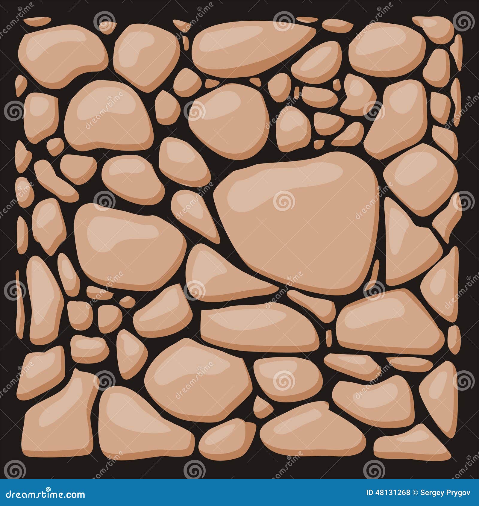 Rubble Stone Pattern Texture - Seamless Vector Illustration ...