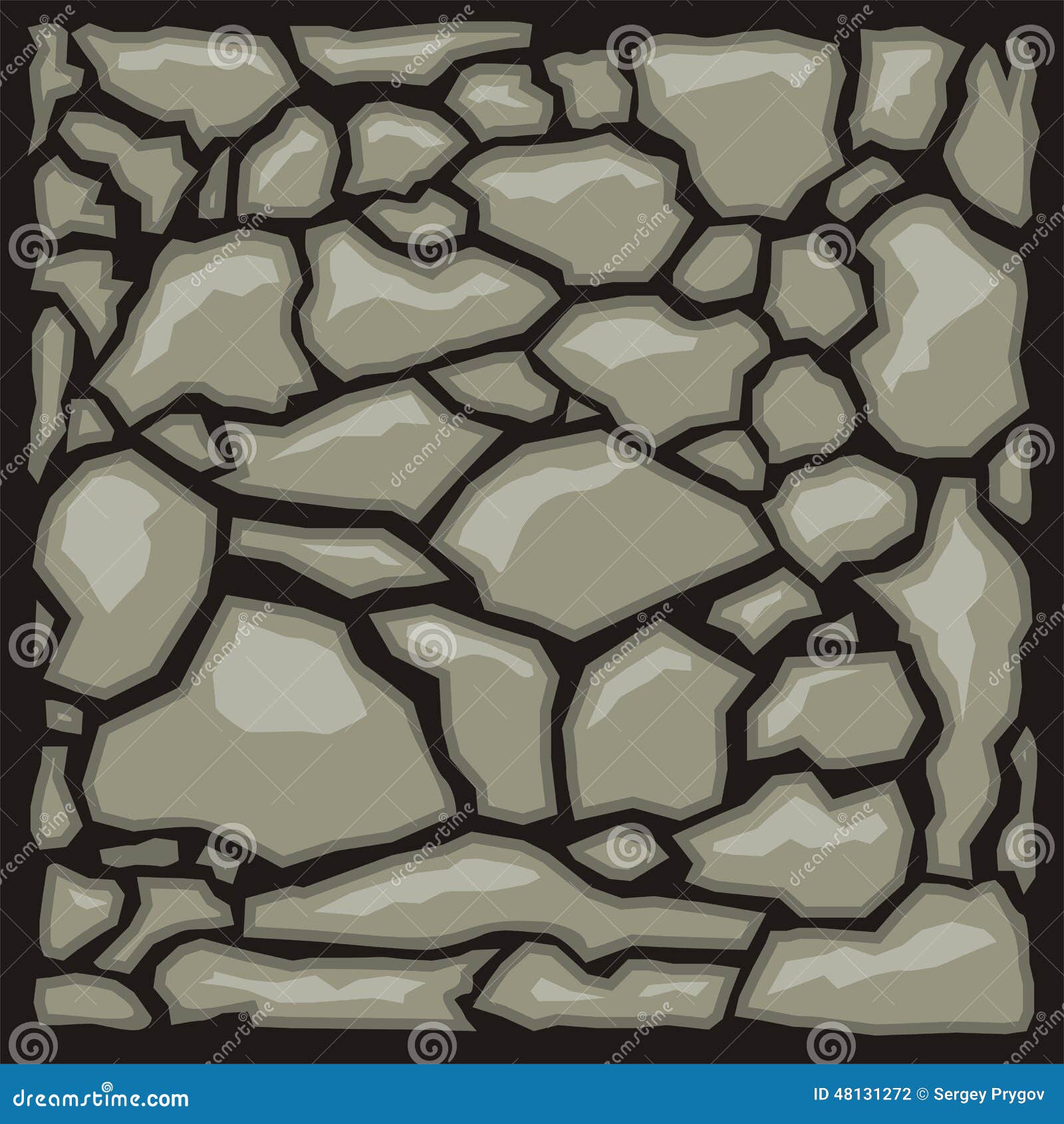 Rubble Stone Pattern Texture - Seamless Vector Illustration ...