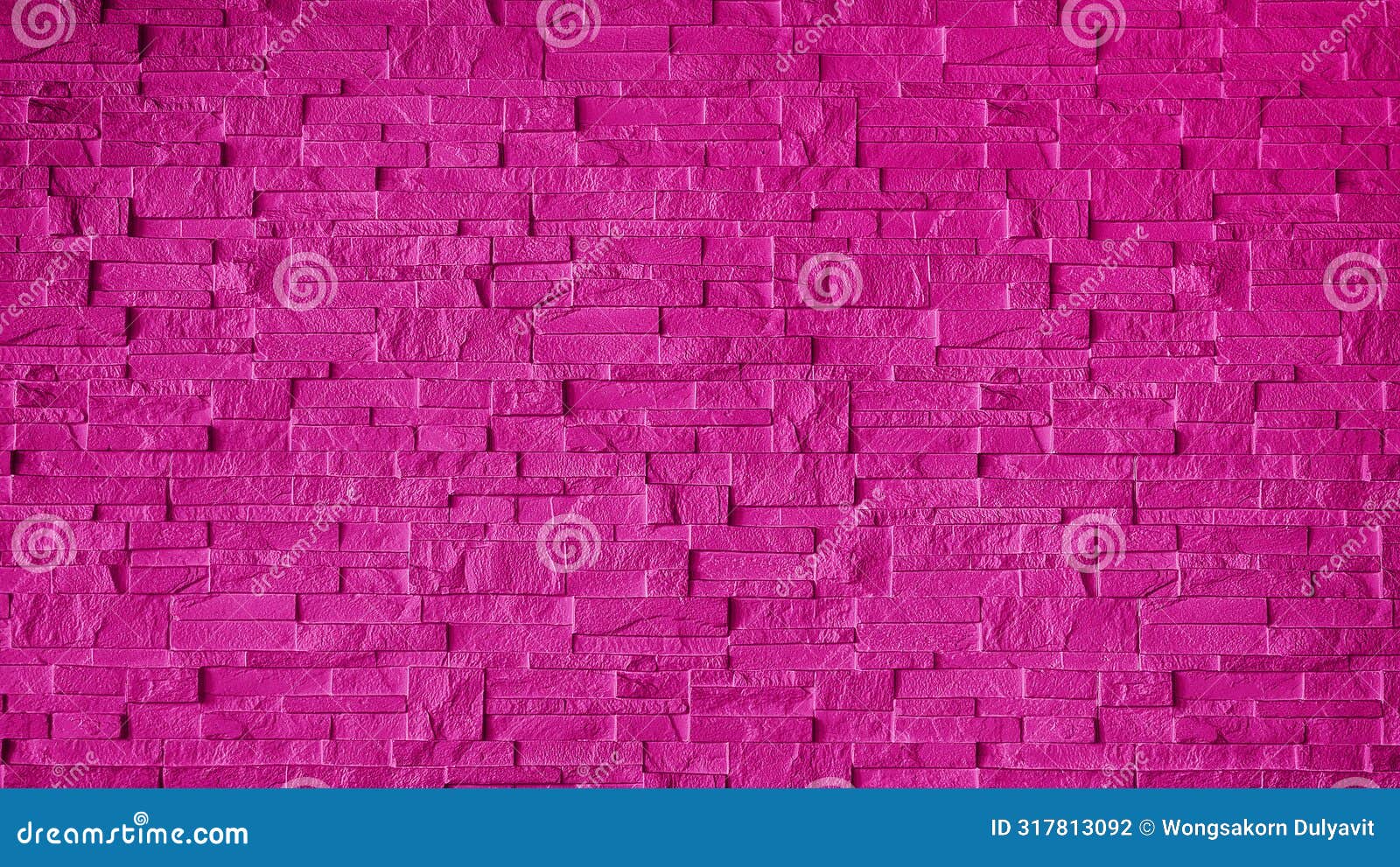 Stone Cladding Wall Made of Regular Bright Pink Bricks. Stock Photo ...