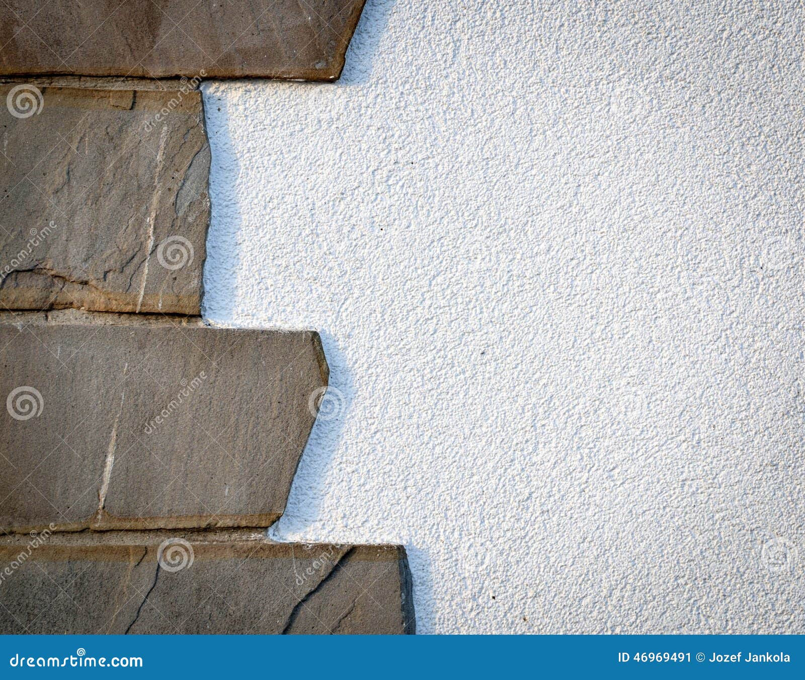 Stone Cladding on White Wall Stock Image - Image of background ...