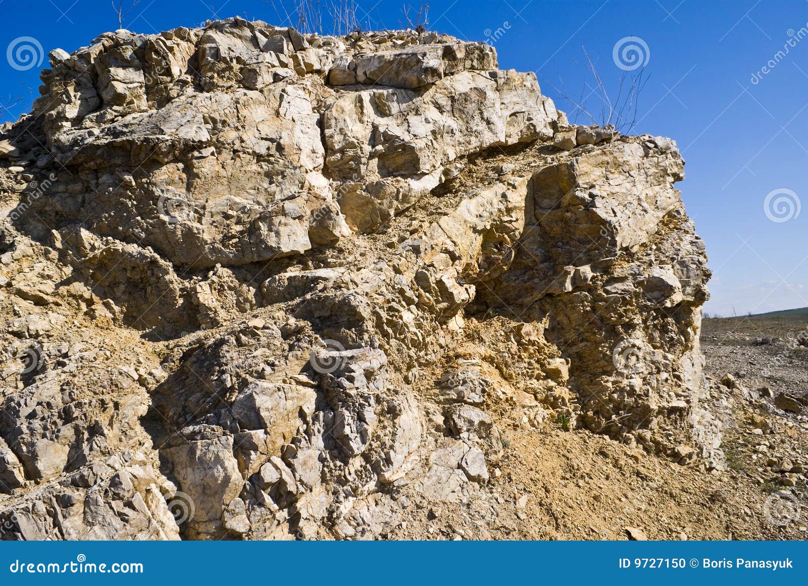 Stone cliff stock photo. Image of breccia, gravel, pieces - 9727150