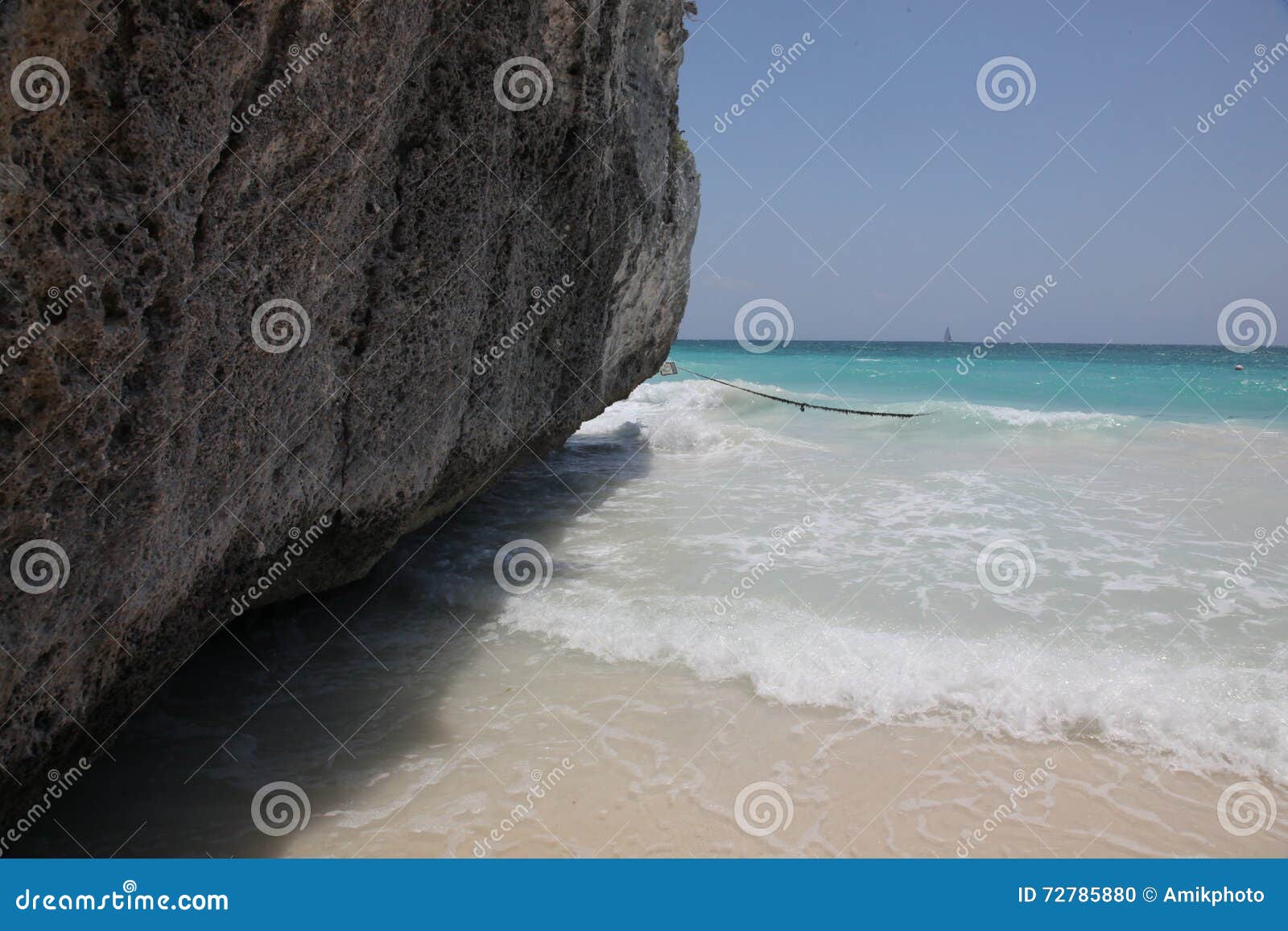 Stone Cliff Near the Sea with Beach Stock Photo - Image of landscape ...