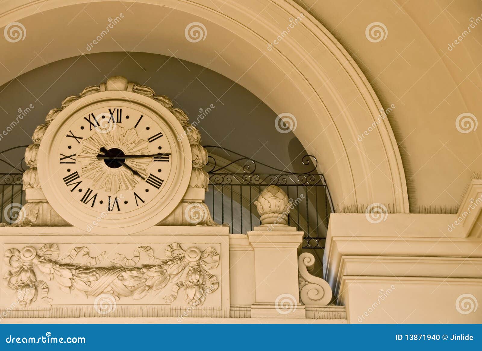 Stone clock under arch stock photo. Image of city, carving - 13871940