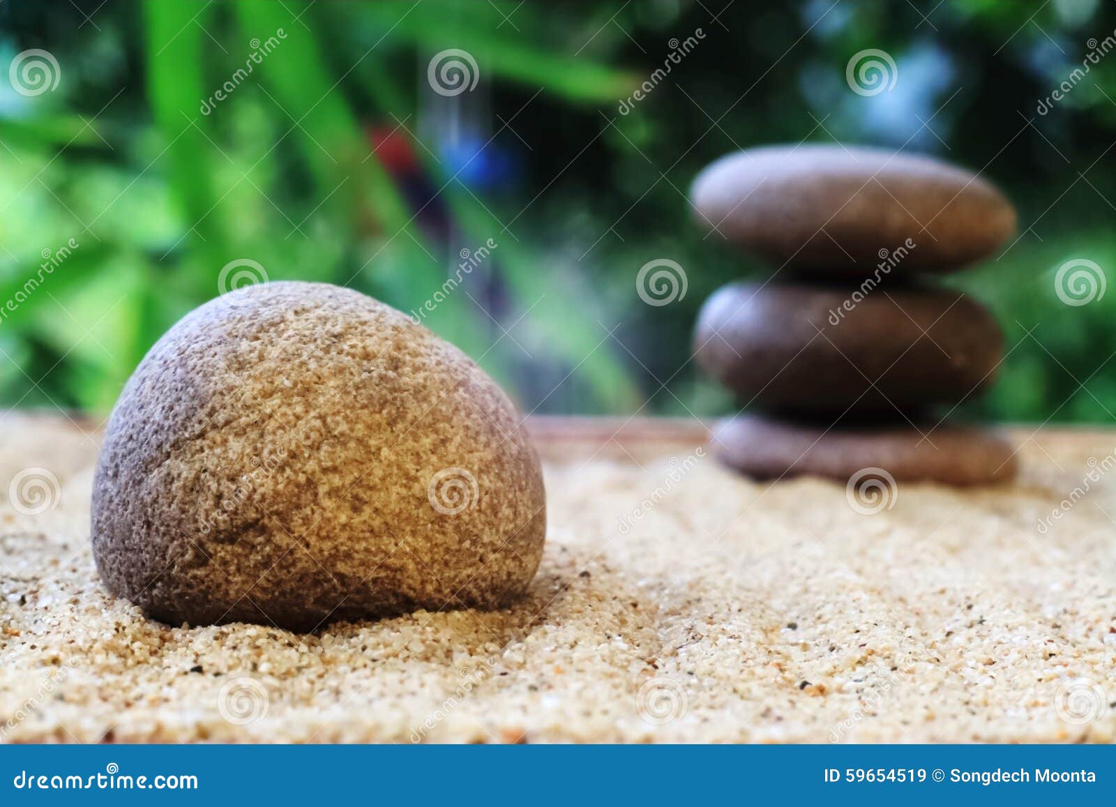 Zen Stacked Stones on Sand in Natural Light Stock Image - Image of ...