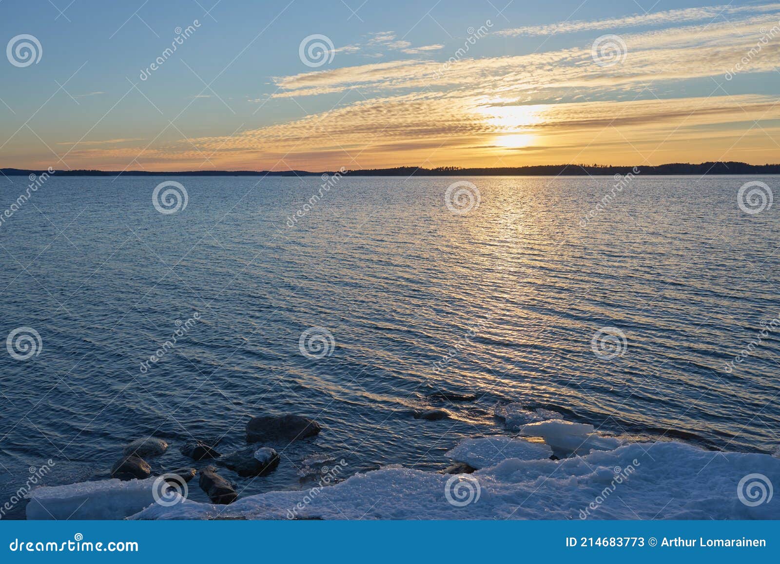 The Stone Coast of the Baltic Sea in Spring with the Remains of Ice ...