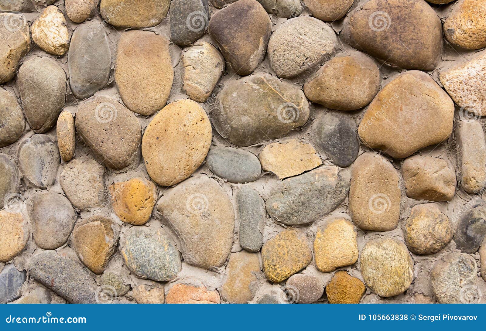 Stone Cobblestone Rounded Gray Beige Pattern Background Part of the ...