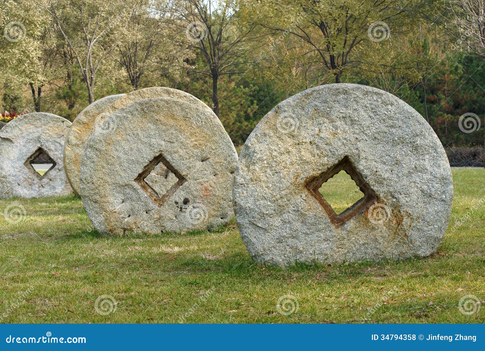 Stone coins stock photo. Image of hole, trees, forest - 34794358