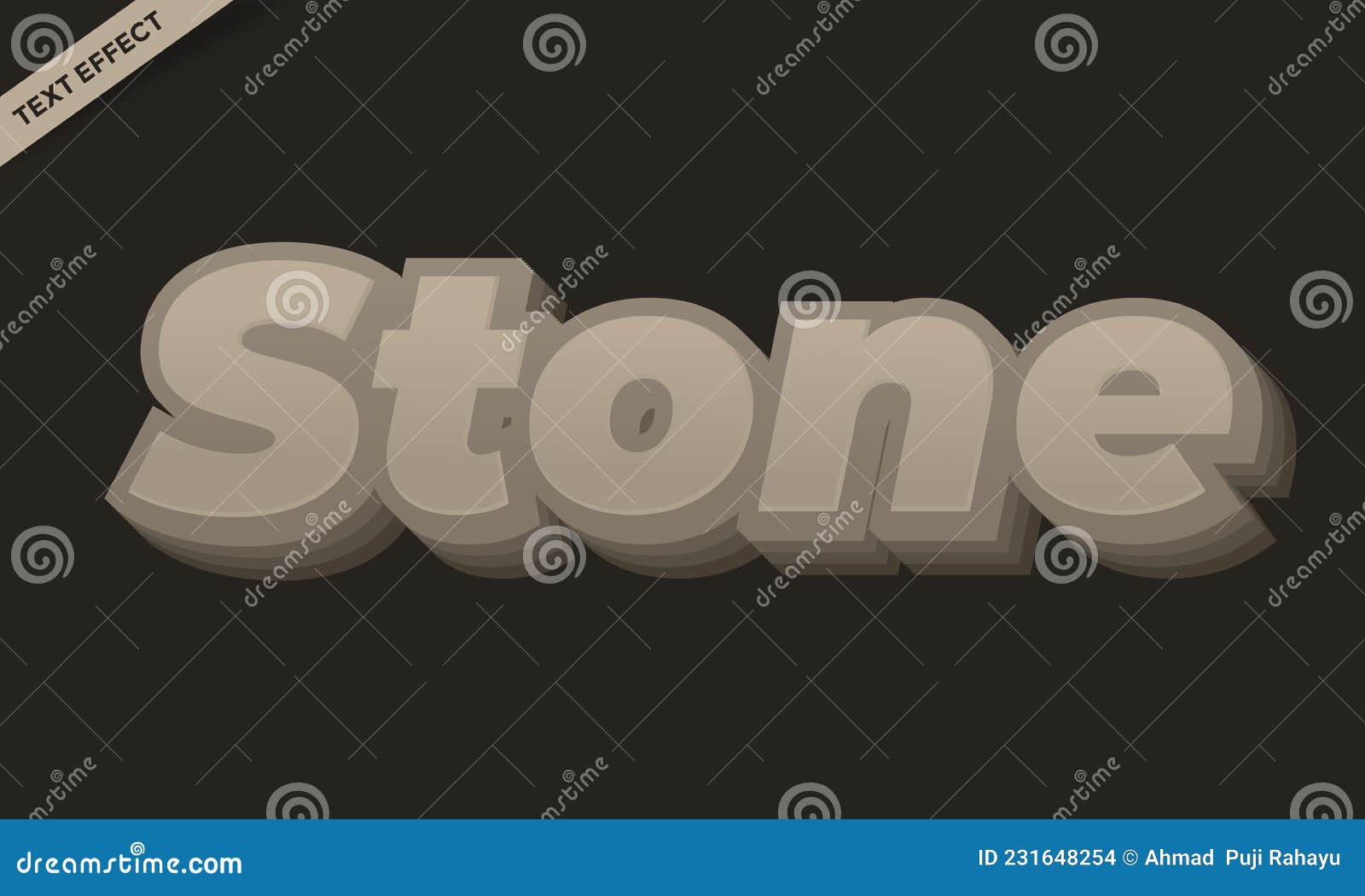 Stone Color Text Effect Design Stock Vector - Illustration of mineral ...