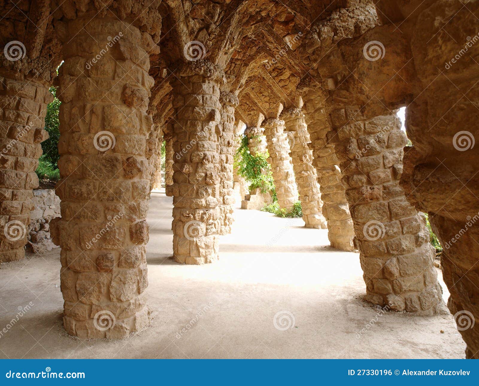 Stone column stock photo. Image of gallery, urban, guell - 27330196