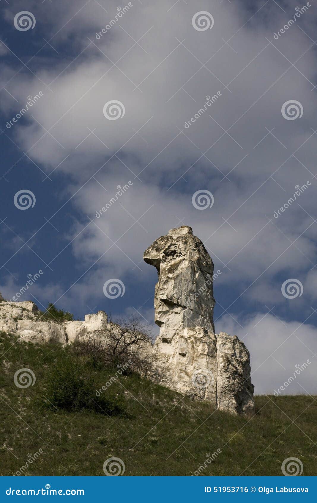 Stone Column, Cretaceous Rocks, Russia, River Bank Don Stock Photo ...