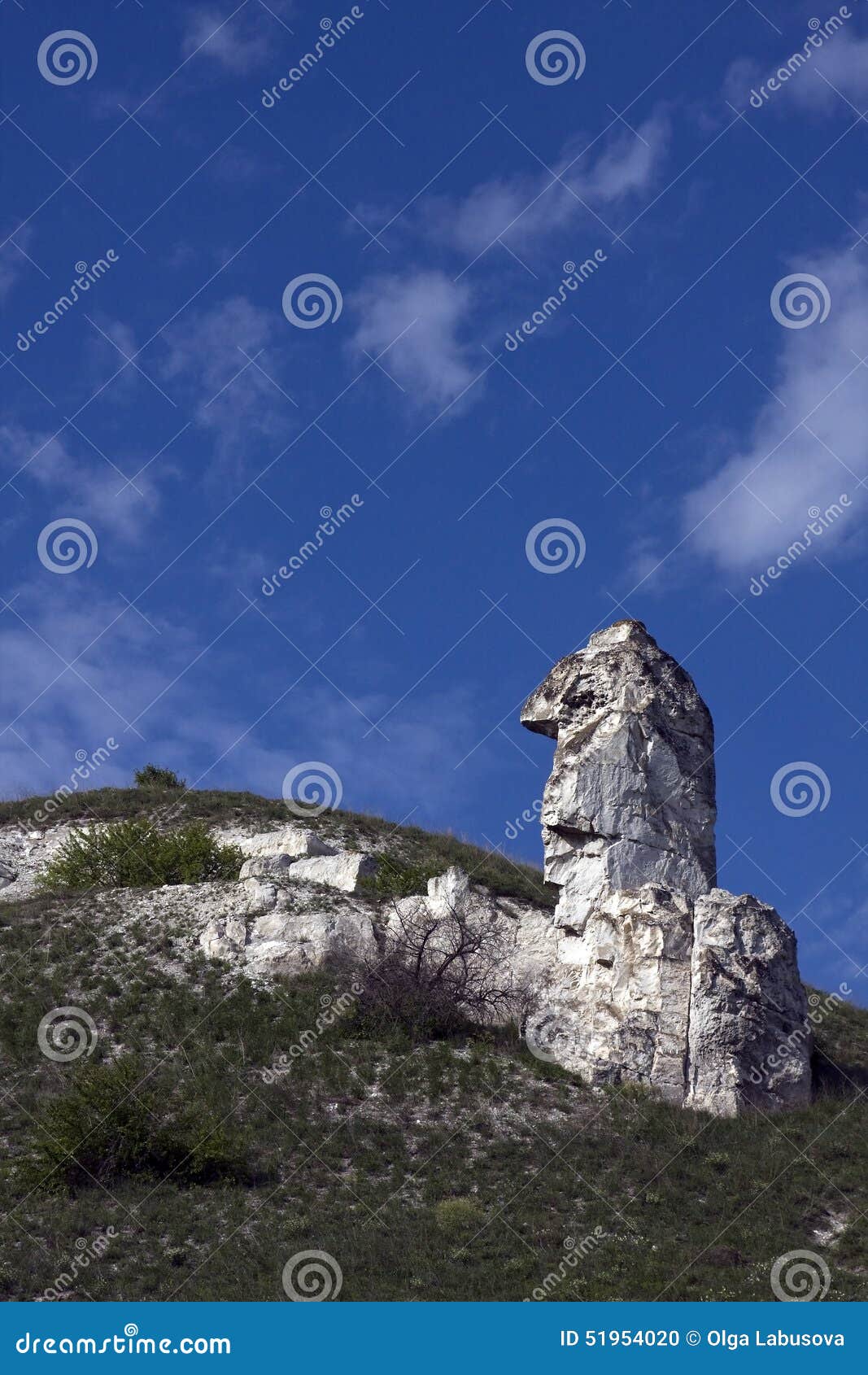 Stone Column, Cretaceous Rocks, Russia, River Bank Don Stock Photo ...