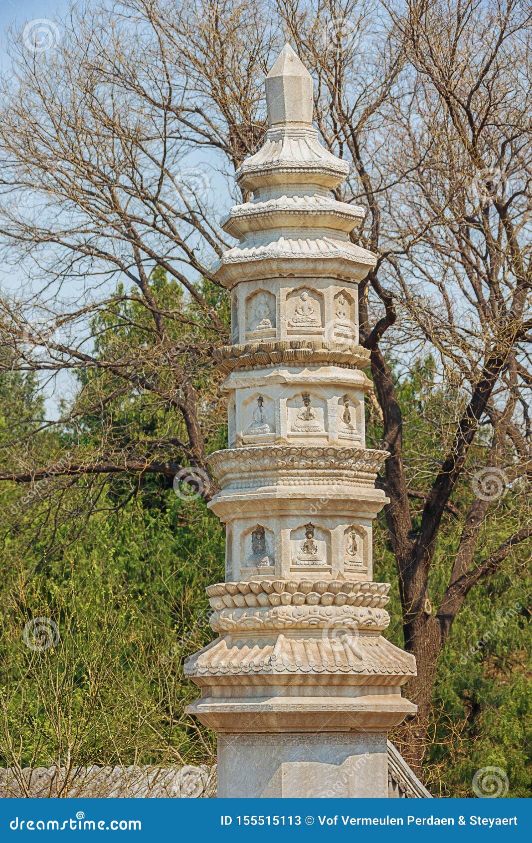 Stone Column in Front of the Sumeru Temple on Longevity Hill Stock ...