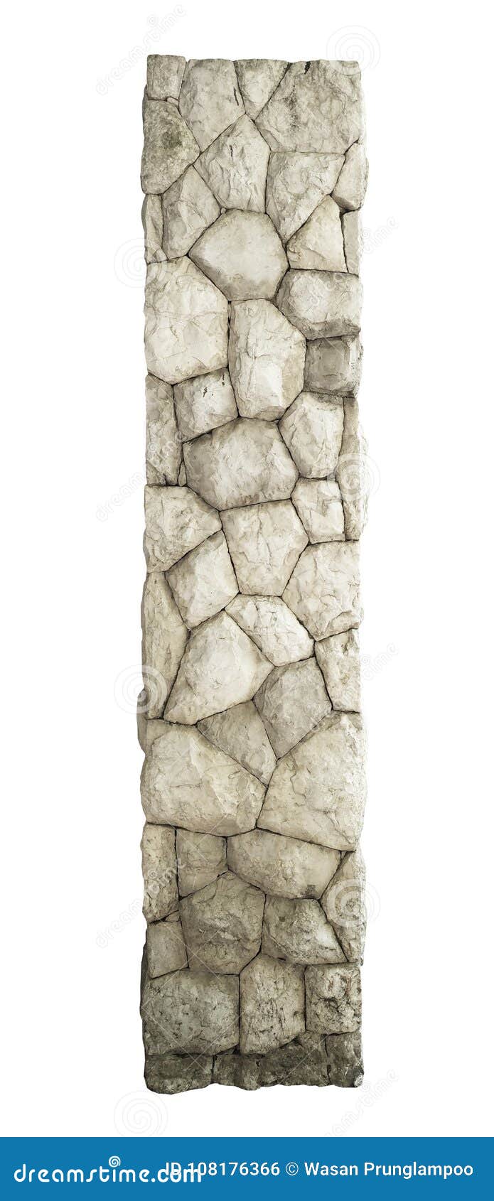 Stone Column Isolated on White Background. Stock Photo - Image of ...