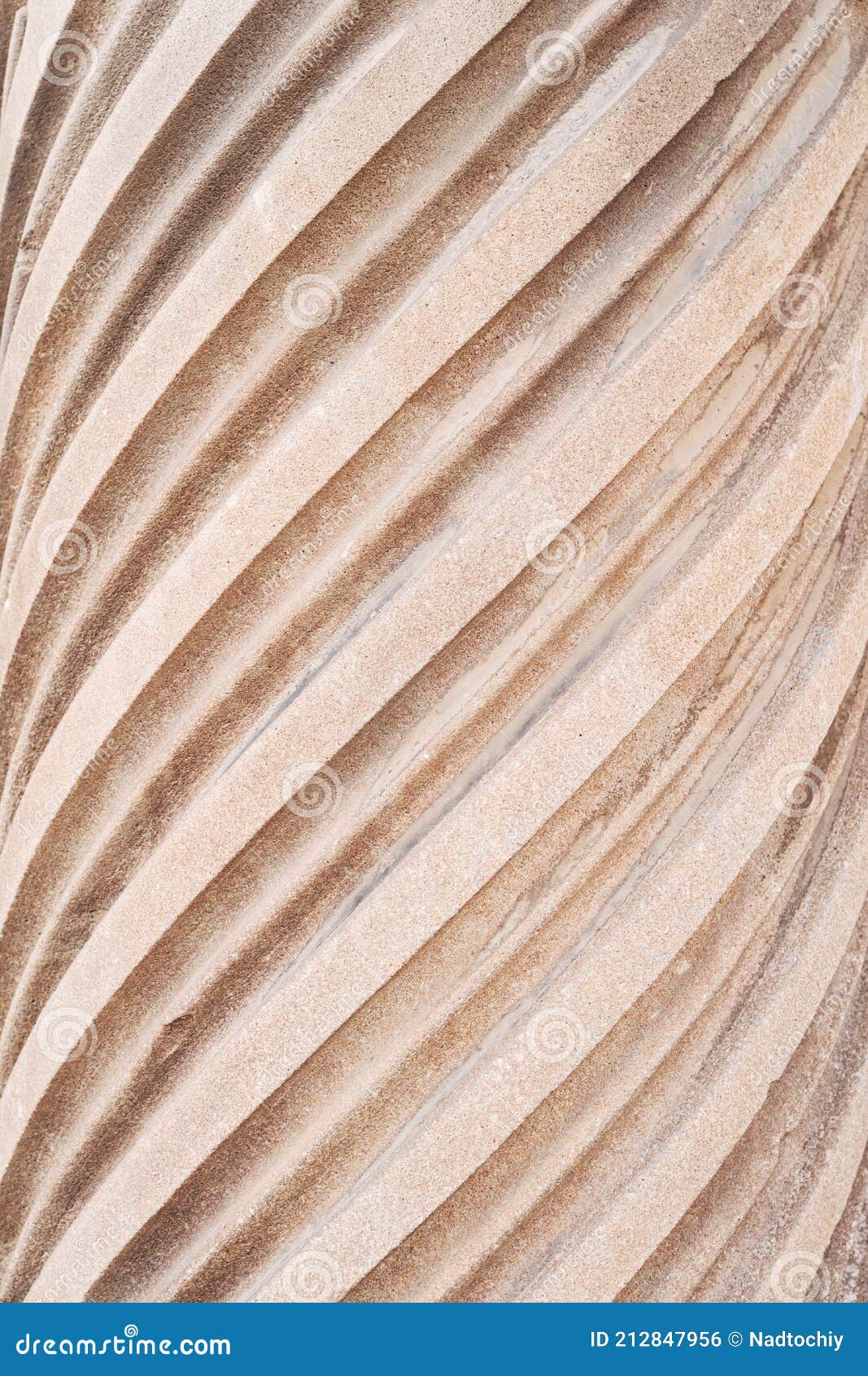 Stone Column with a Spiral Pattern. Close-up of Stone Texture Stock ...