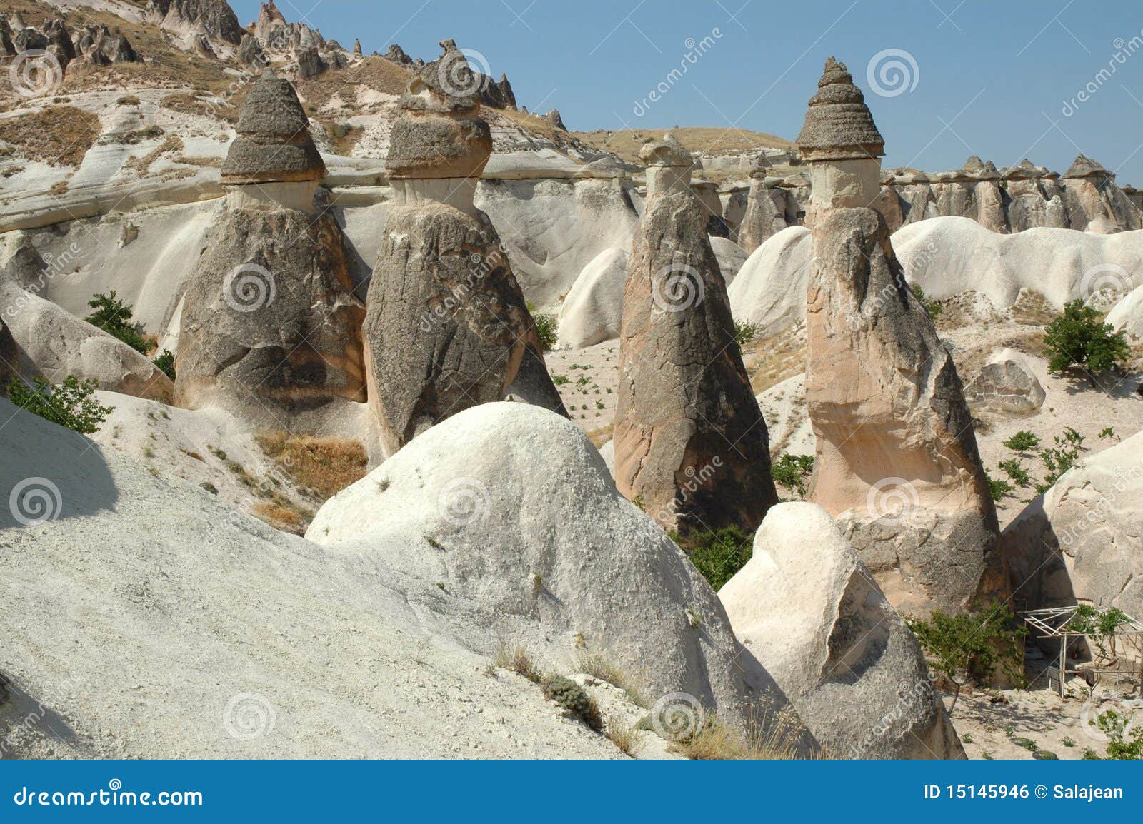 Stone Columns in Cappadocia, Turkey Stock Photo - Image of geology ...