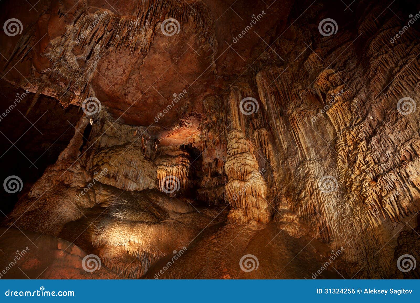 Stone columns in a cave stock photo. Image of beautiful - 31324256