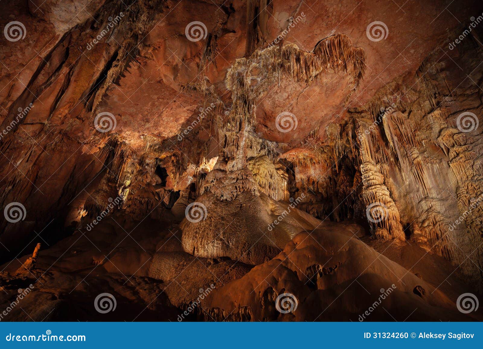 Stone columns in a cave stock photo. Image of deep, extreme - 31324260